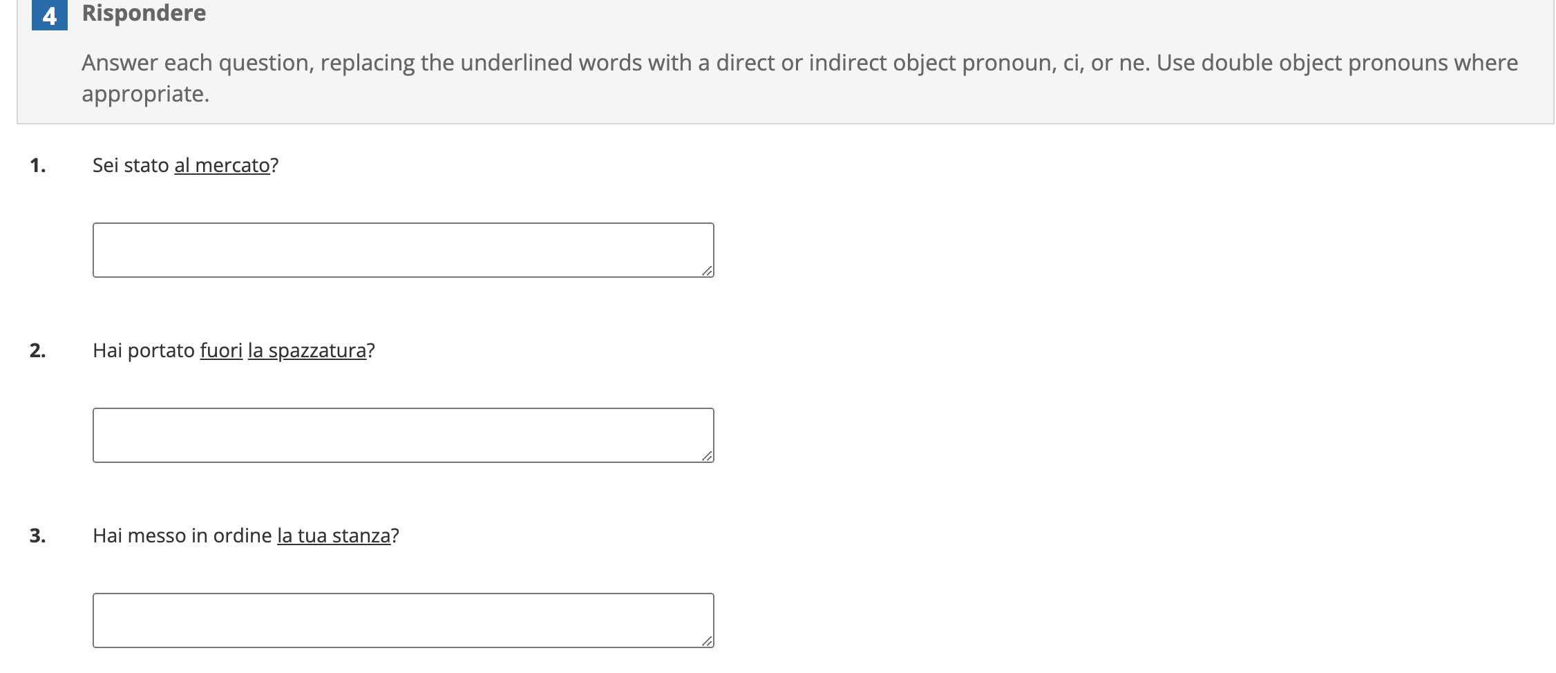 Answer each question, replacing the underlined words | Chegg.com