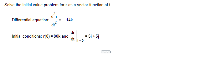 Solved Solve the initial value problem for r as a vector | Chegg.com
