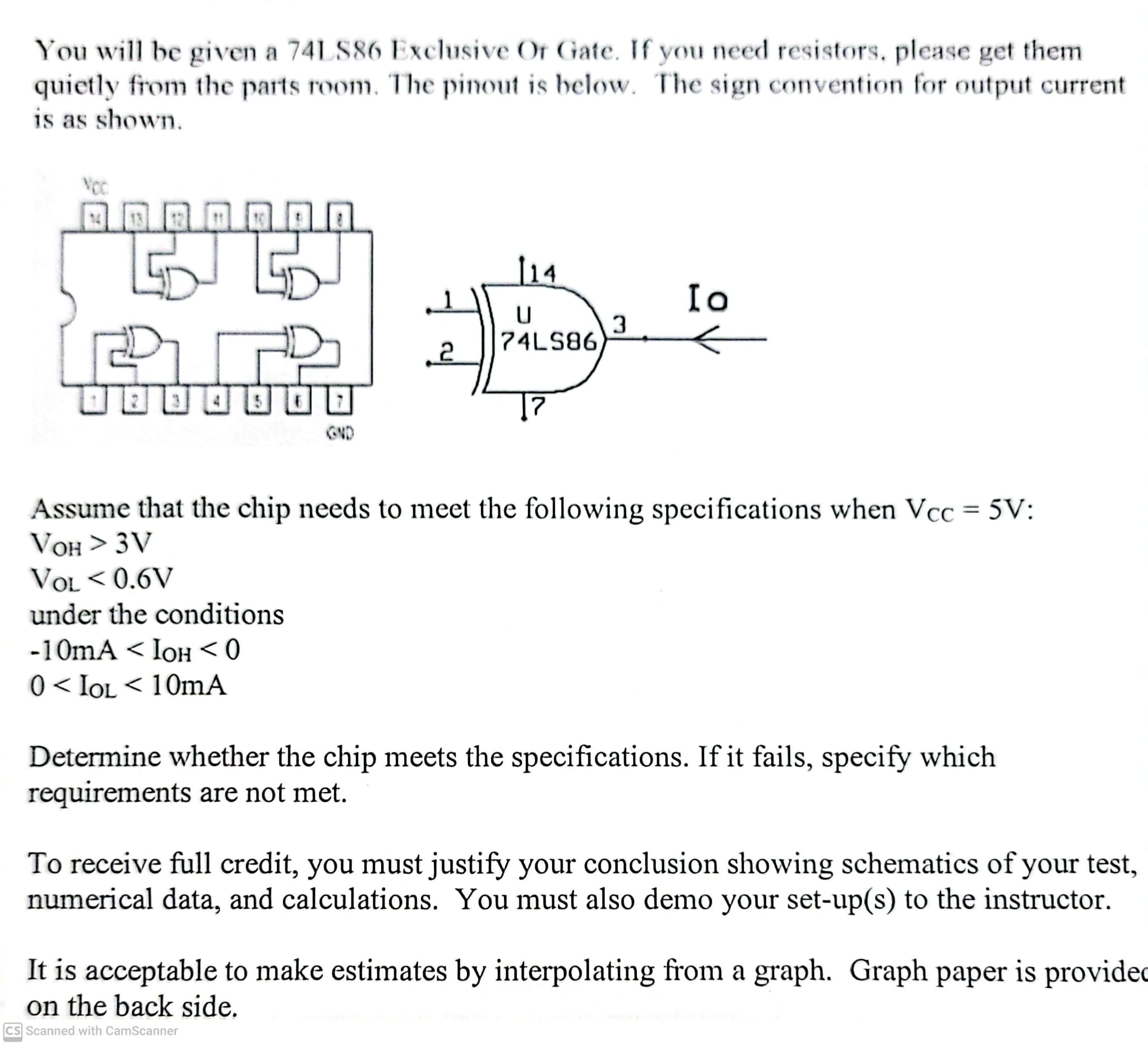Solved You will be given a 74LS86 Exclusive Or Gate. If you | Chegg.com