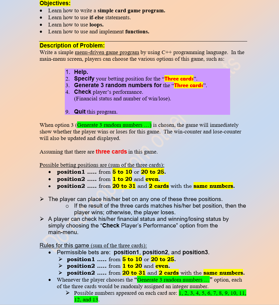 Solved Use C++ please Please provide an algorithm for the | Chegg.com