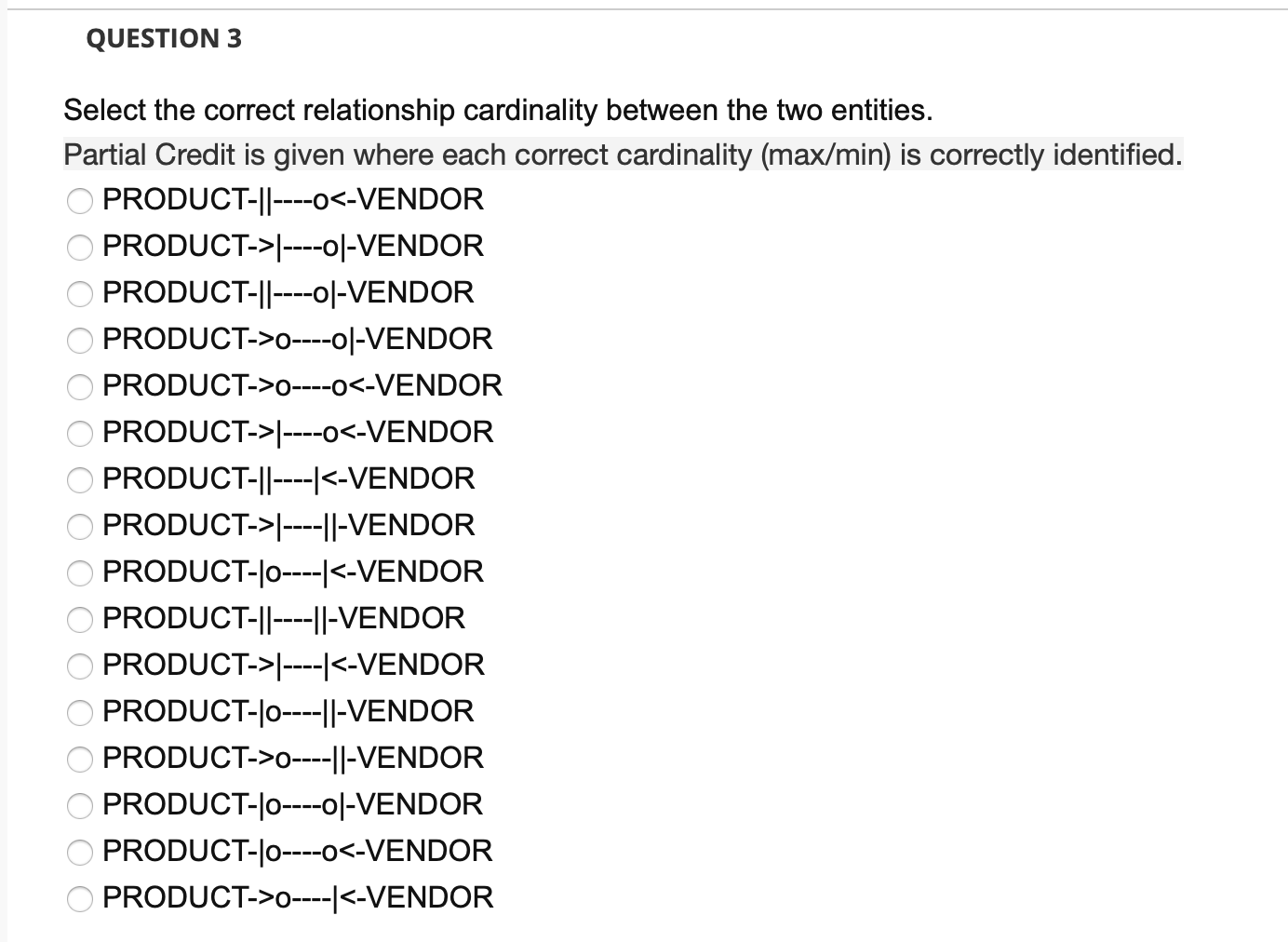 Solved Select the correct relationship cardinality between | Chegg.com