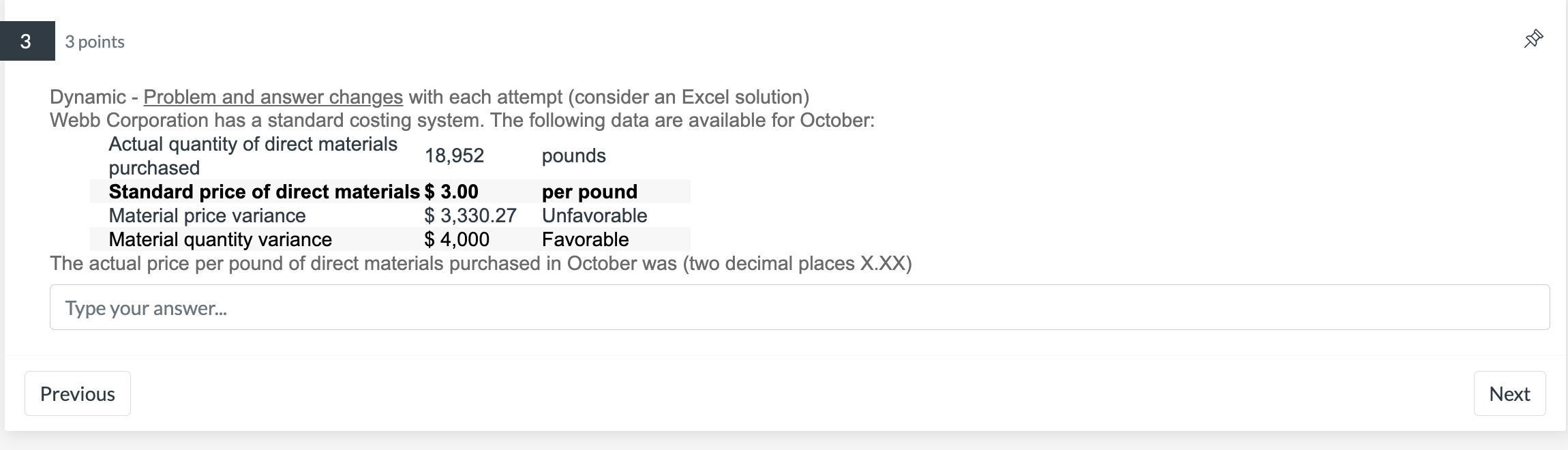 Solved Dynamic - Problem and answer changes with each | Chegg.com