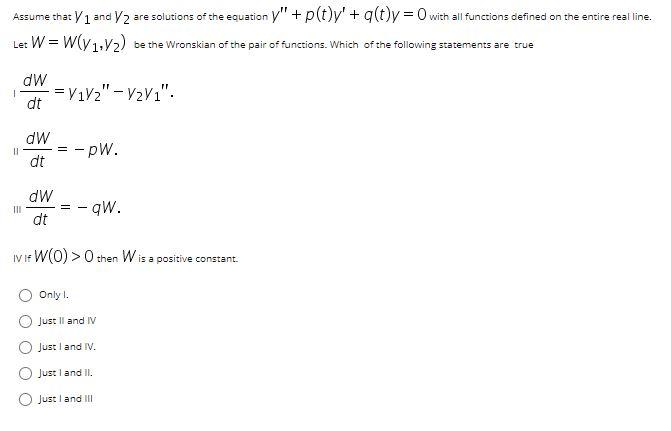 Solved Assume that V1 and V2 are solutions of the equation | Chegg.com