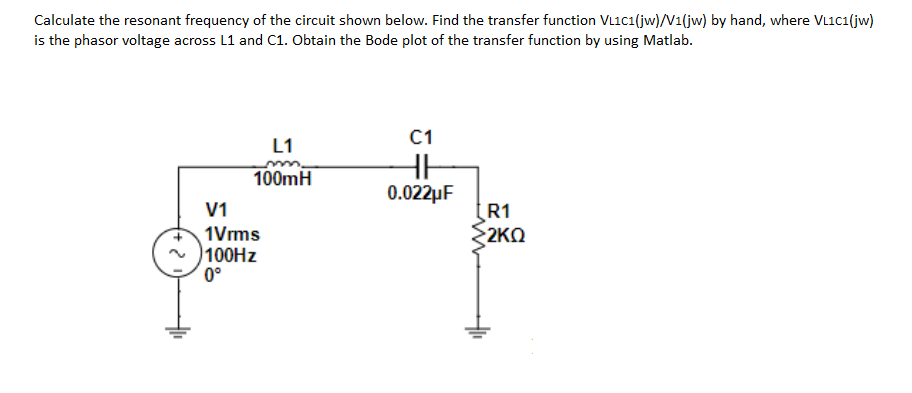 Solved Calculate the resonant frequency of the circuit shown | Chegg.com
