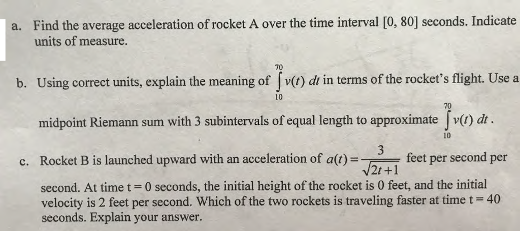 Solved Find the average acceleration of rocket A over the | Chegg.com