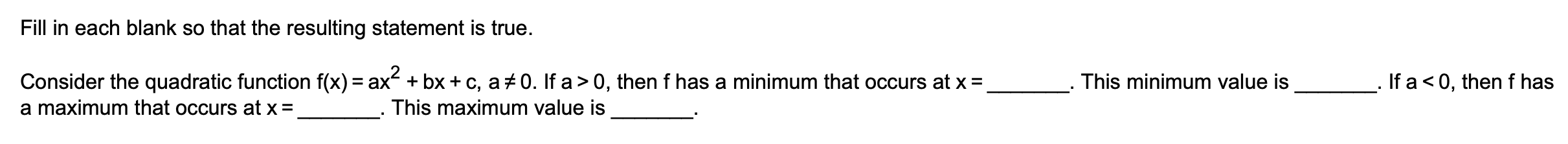 Solved Fill in each blank so that the resulting statement is | Chegg.com