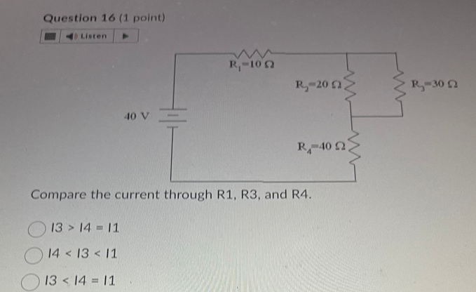 Solved Compare the current through R1, R3, and R4. | Chegg.com