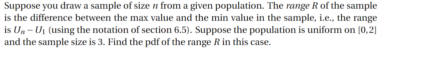 Solved Suppose you draw a sample of size n from a given | Chegg.com
