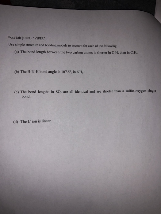 Solved Post Lab (10 Pt) "VSPER" Use simple structure and | Chegg.com