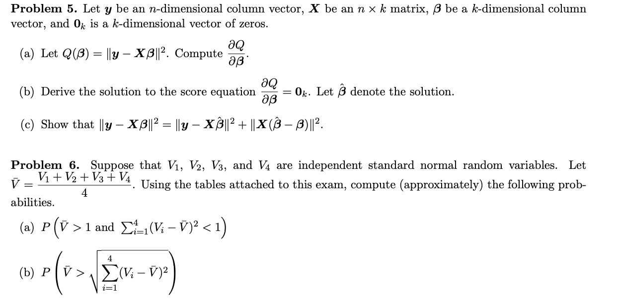 Solved Problem 5. Let y be an n-dimensional column vector, X | Chegg.com