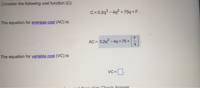 Solved Consider the following cost function (C): C = 0.2q^3 | Chegg.com