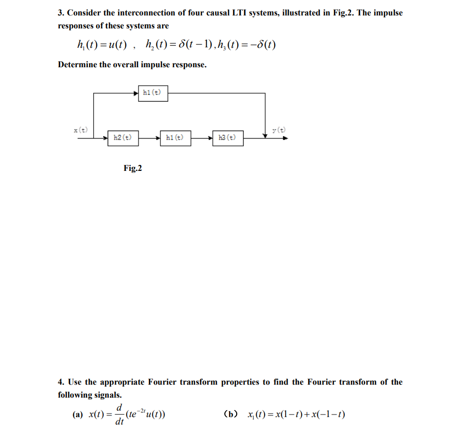 Solved 3. Consider the interconnection of four causal LTI | Chegg.com