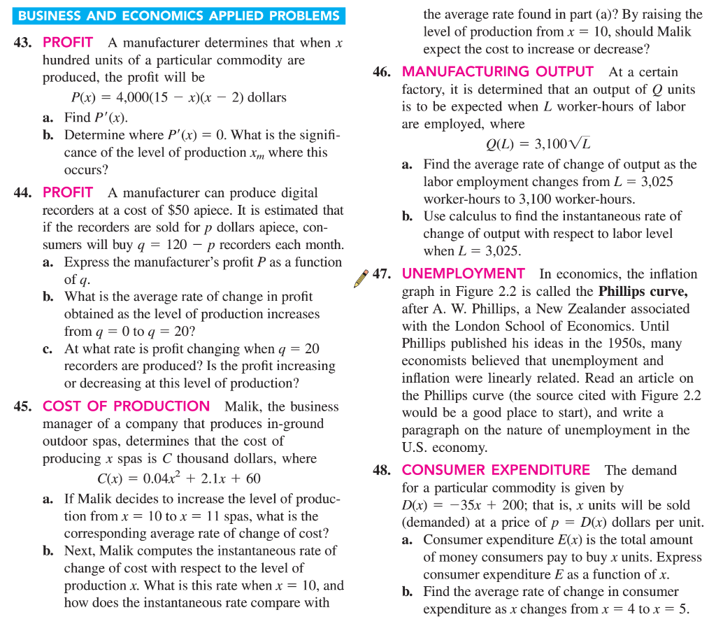Solved BUSINESS AND ECONOMICS APPLIED PROBLEMS the average | Chegg.com