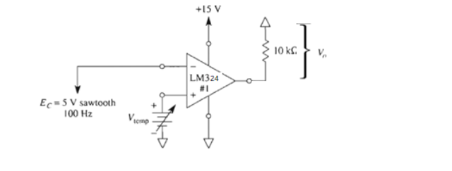 Solved +15V (1 10 KS LM324 Ec= 5 V sawtooth 100 HZ Vimp 2. | Chegg.com