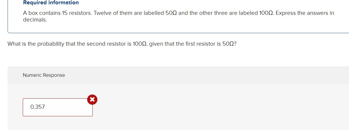 Solved A box contains 15 resistors. Twelve of them are | Chegg.com
