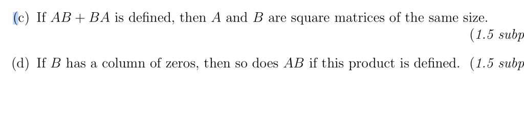 Solved (a) Prove the associative law for matrix | Chegg.com