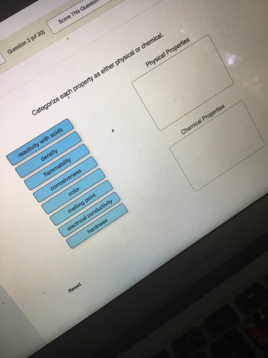 Solved Categorize each property as either physical or | Chegg.com