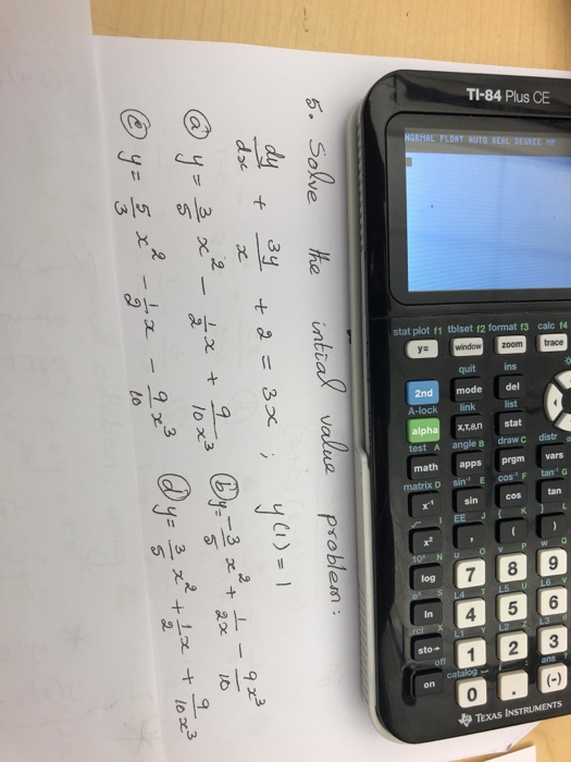 Solved TI-84 Plus CE FLORT AUTO 20 stat plot f1 tblset 12 | Chegg.com