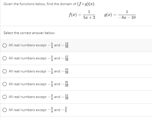 Solved Given the functions below, find the domain of | Chegg.com