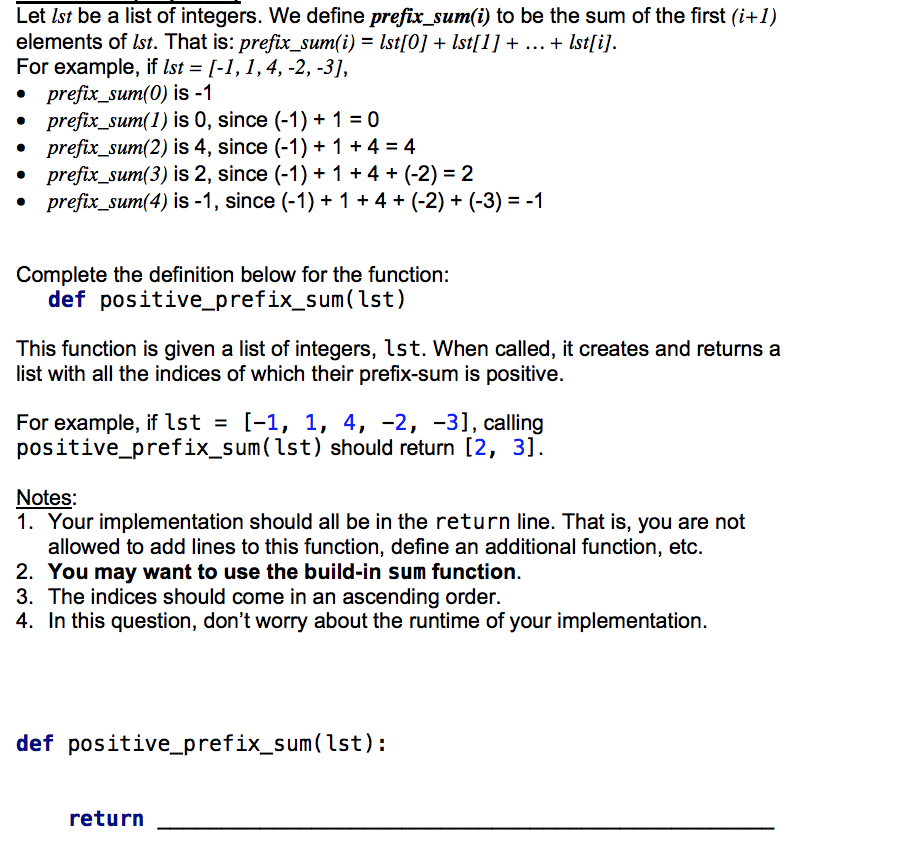 Solved Let Ist be a list of integers. We define | Chegg.com