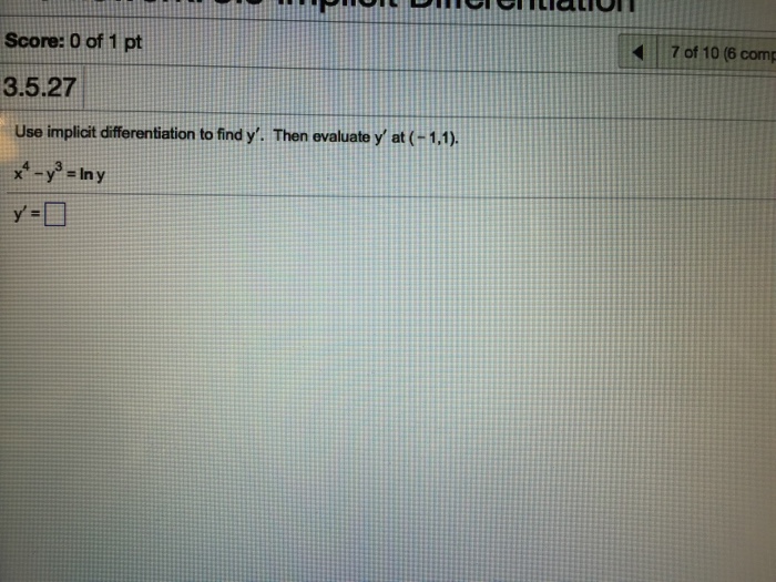 Solved Use implicit differentiation to find y'. Then | Chegg.com