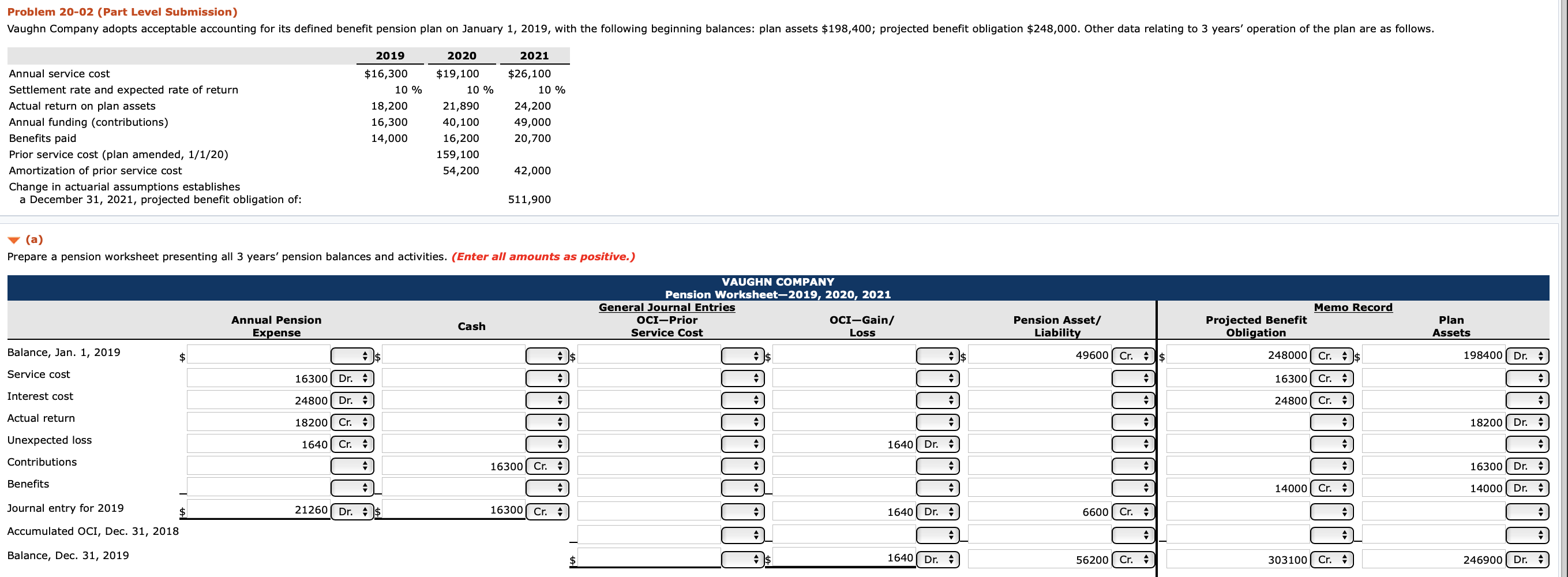 Solved Problem 20-02 (Part Level Submission) Vaughn Company | Chegg.com