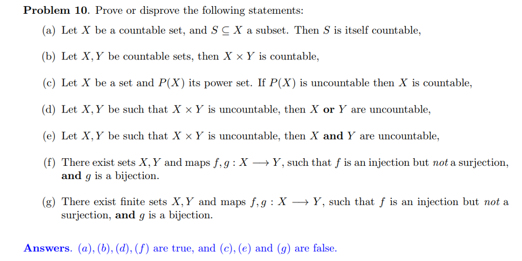 Solved Problem 10. Prove or disprove the following | Chegg.com Solved Problem 10. Prove or disprove the following | Chegg.com