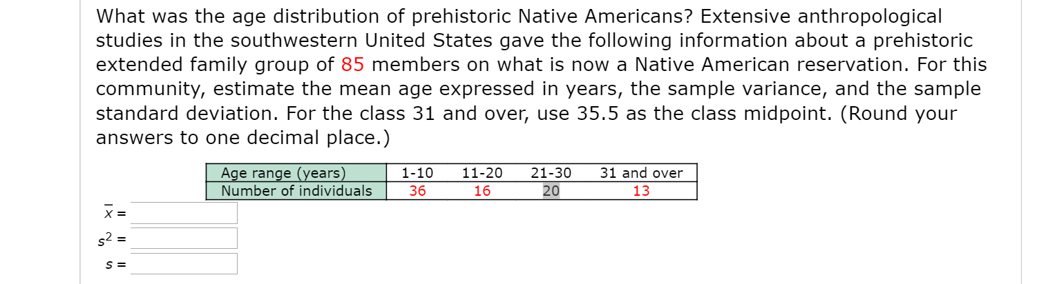 Solved What was the age distribution of prehistoric Native | Chegg.com