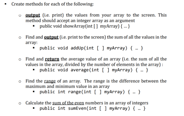 Solved Simple Java Array Practice Create An Integer Array 1949