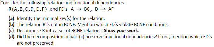 Solved Consider the following relation and functional | Chegg.com