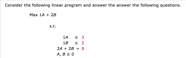 Solved Consider the following linear program and answer the | Chegg.com