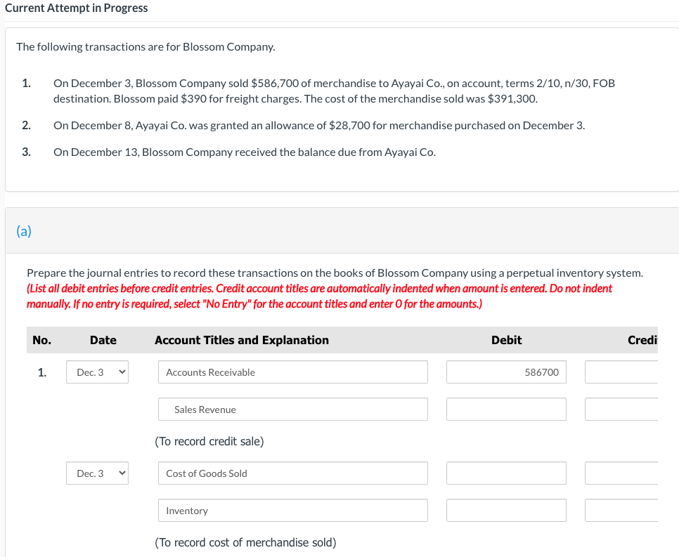 Solved Current Attempt in Progress The following | Chegg.com