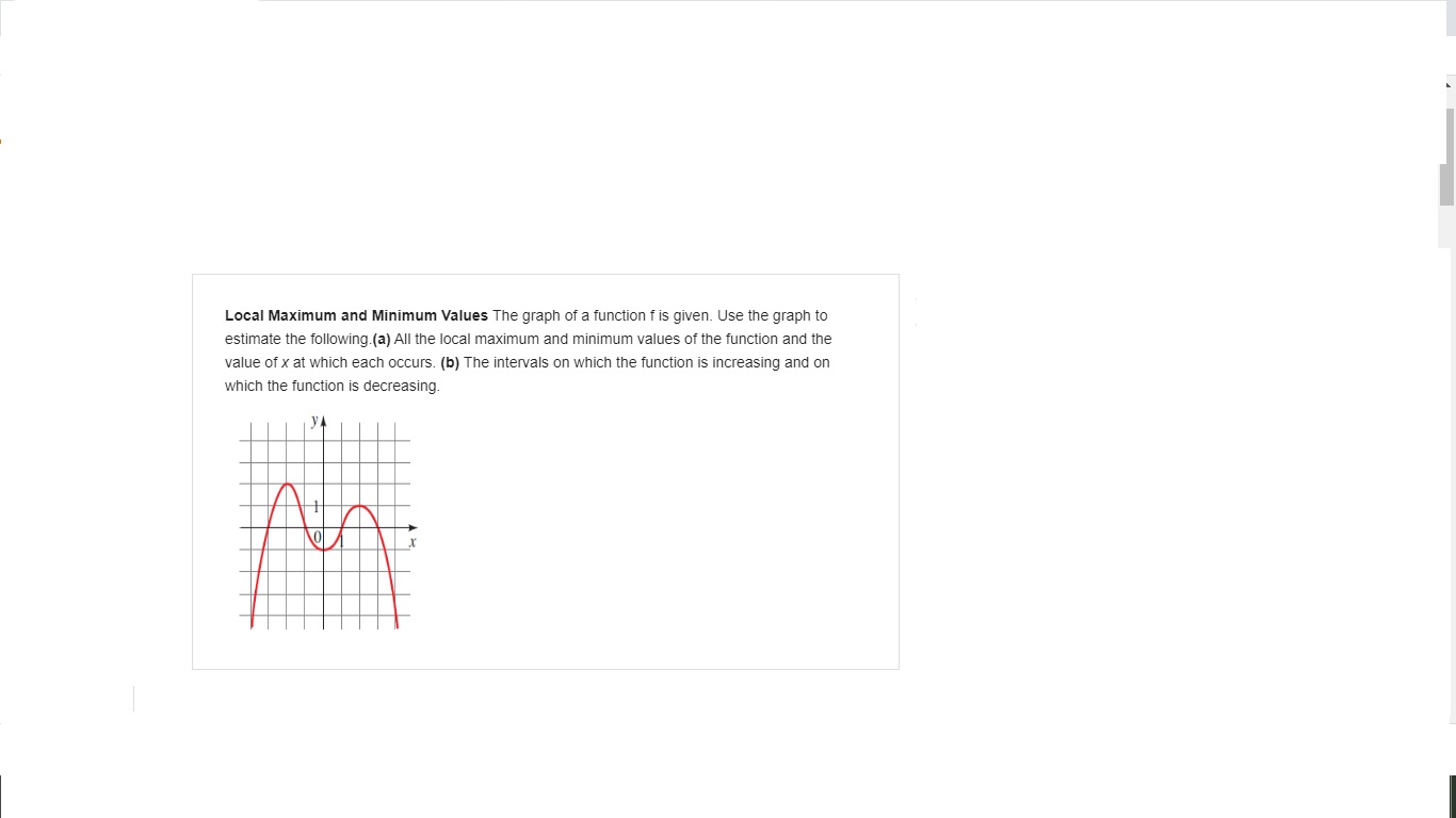 Solved Local Maximum and Minimum Values The graph of a | Chegg.com