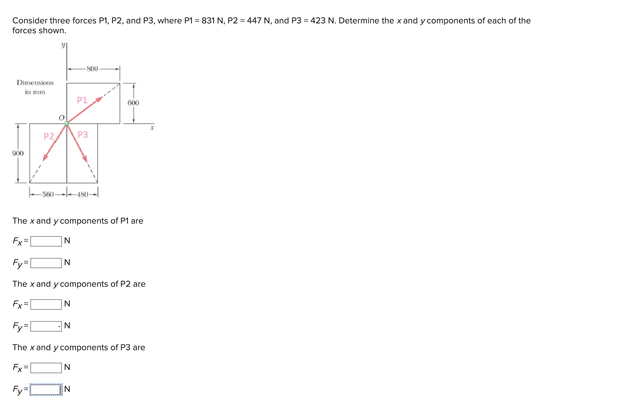 Solved Consider three forces P1, P2, and P3, where P1 =831 | Chegg.com Solved Consider three forces P1, P2, and P3, where P1 =831 | Chegg.com