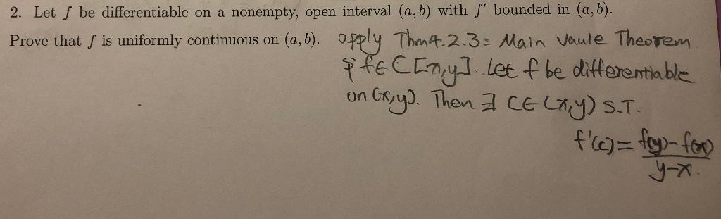 Solved 2. Let f be differentiable on a nonempty, open | Chegg.com