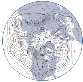Solved The figure below is the type of map used in weather | Chegg.com