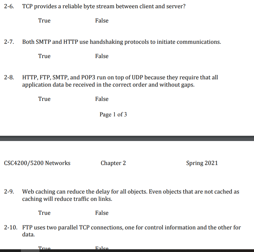 Solved 2-6. TCP provides a reliable byte stream between | Chegg.com