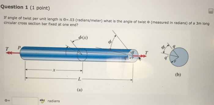 Solved If angle of twist per unit length is theta = .03 | Chegg.com