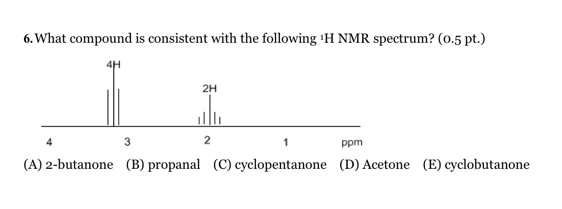 Solved What compound is consistent with the following ?1H | Chegg.com