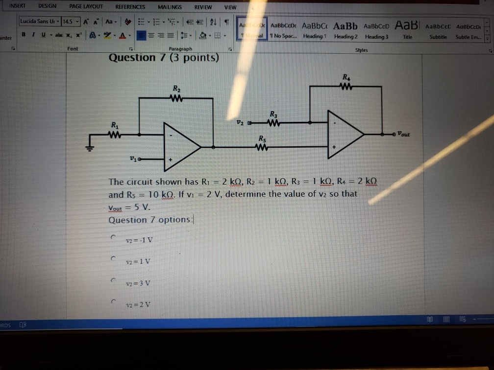 Solved The circuit shown has R1 = 2k ohms, R2 = 1k ohms, R3 | Chegg.com