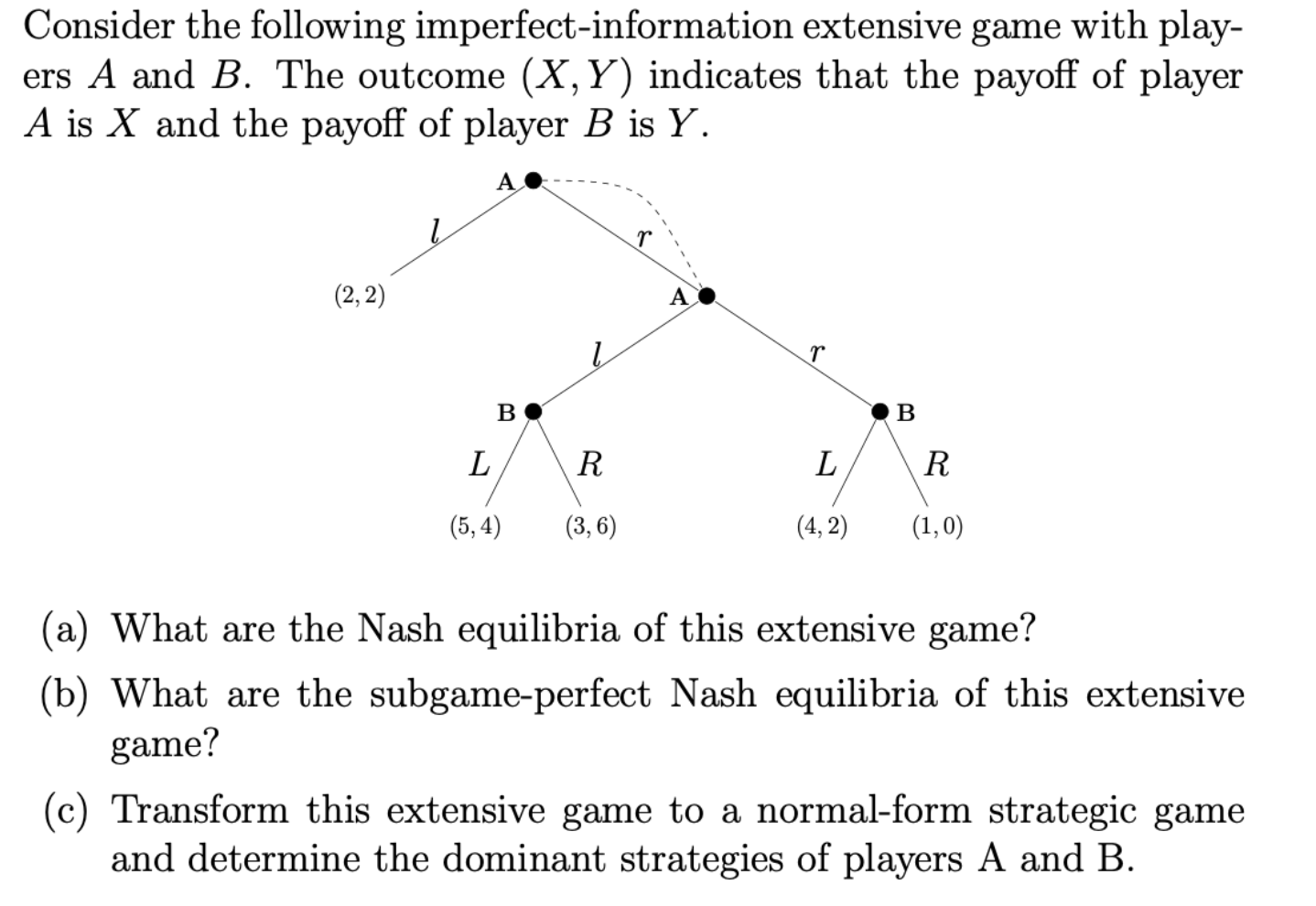 Solved This is an Imperfect-information extensive-form game. | Chegg.com