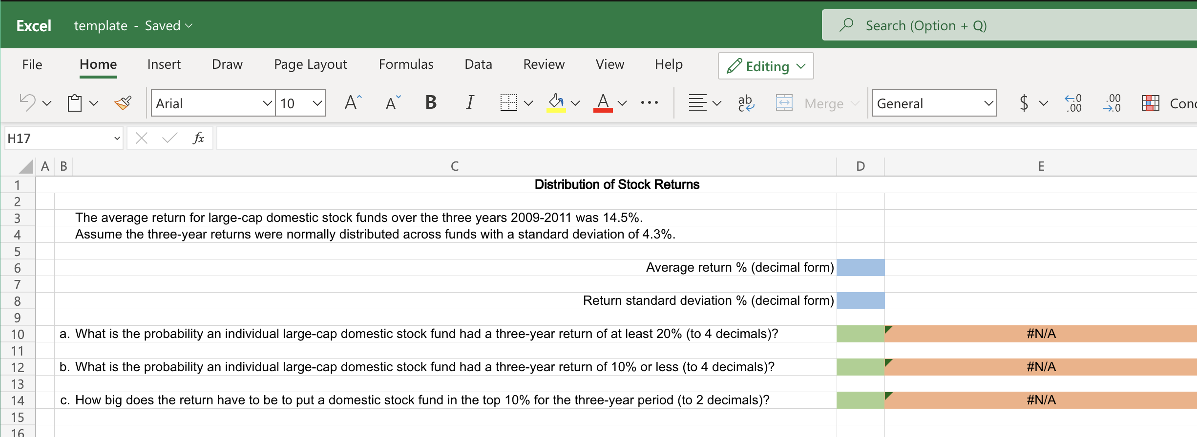 Solved Open spreadsheet a. What is the probability an | Chegg.com