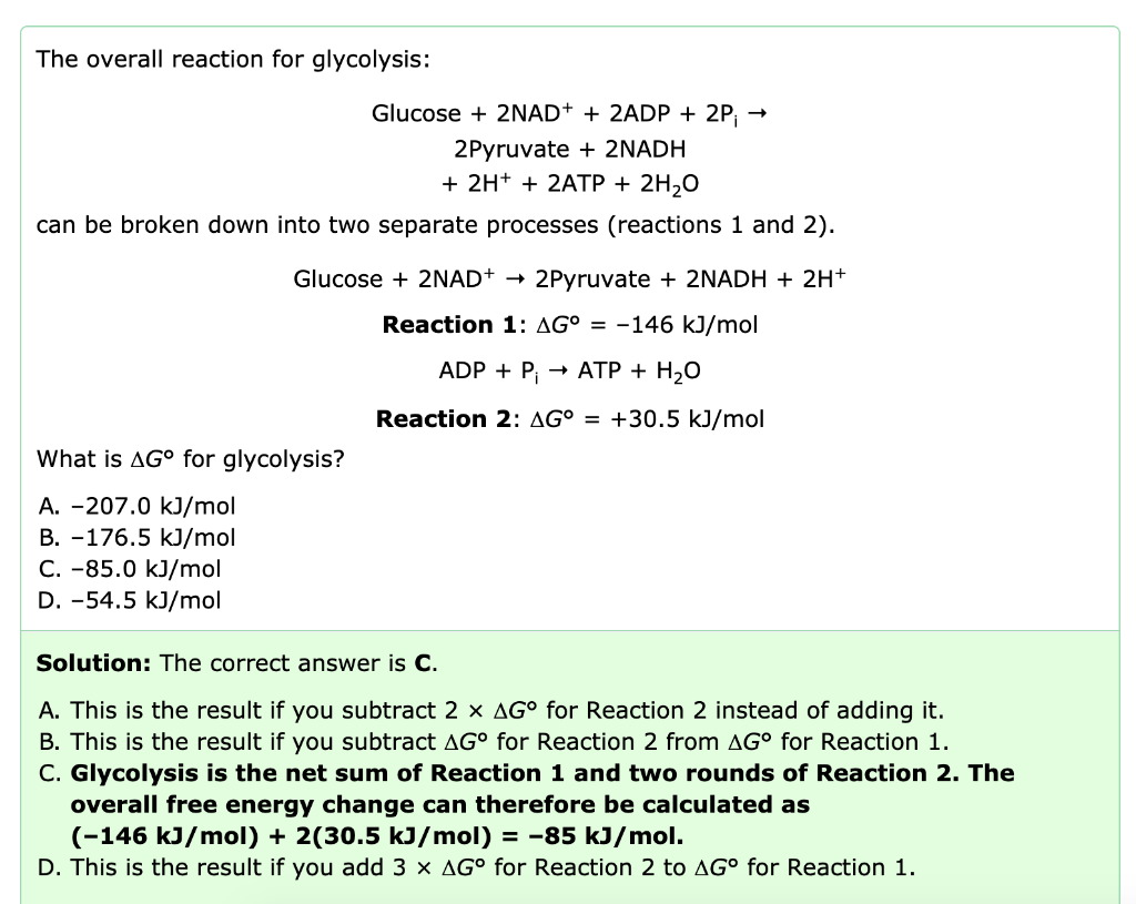 Solved I don't understand why its -85. I thought Delta G | Chegg.com
