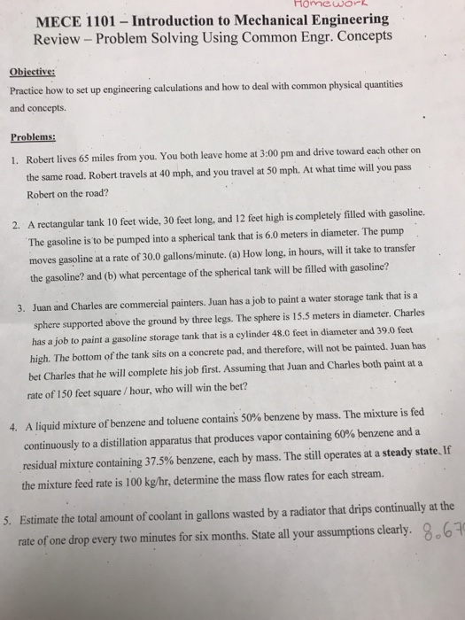 Solved MECE 1101 Introduction to Mechanical Engineering | Chegg.com