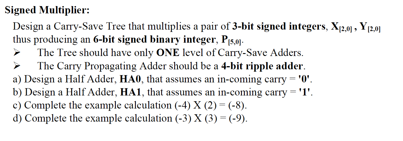 Solved Signed Multiplier: Design a Carry-Save Tree that | Chegg.com