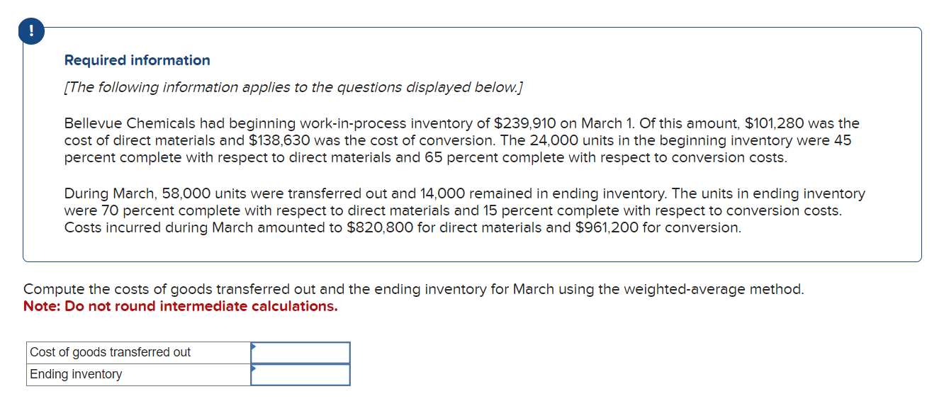 Solved Please help solve !Required information[The following | Chegg.com
