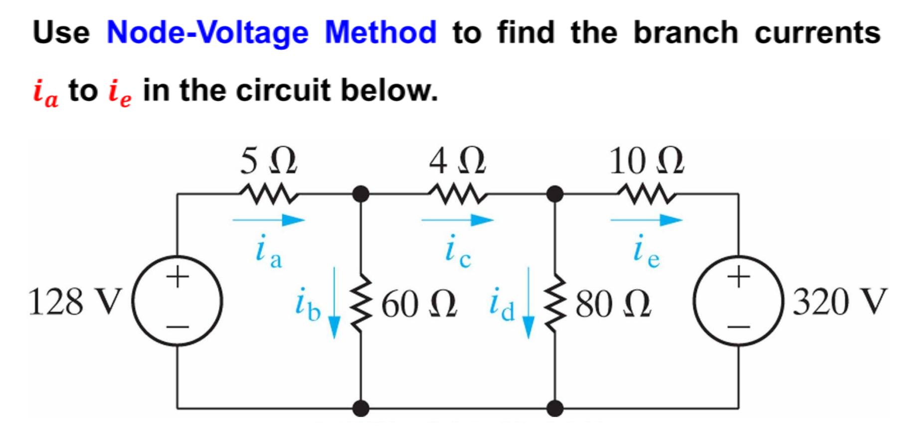 Solved Use Node-Voltage Method to find the branch currents | Chegg.com