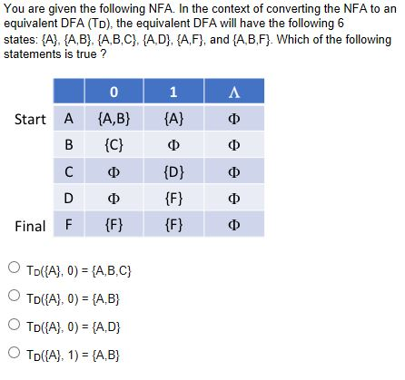 Solved You are given the following NFA. In the context of | Chegg.com