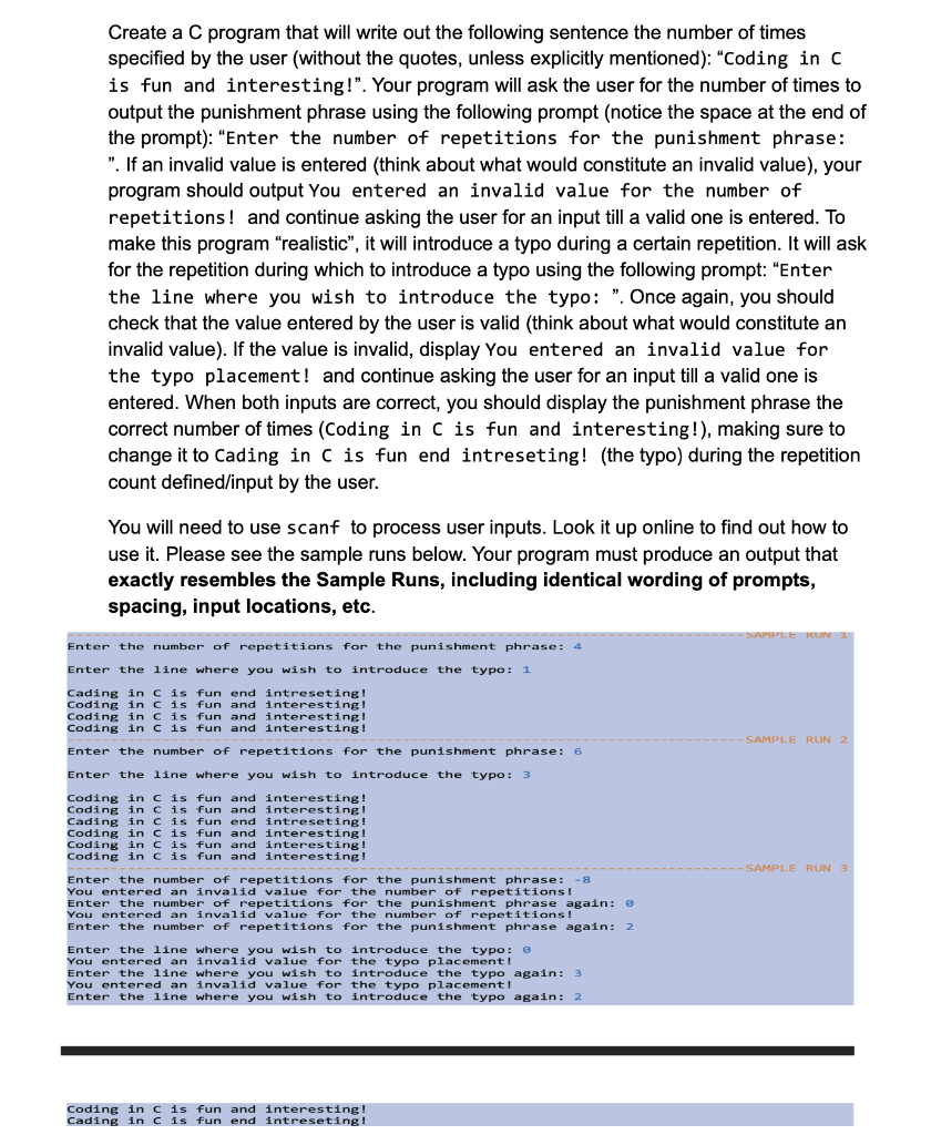 Solved Please make sure all spacing and formatting matches | Chegg.com
