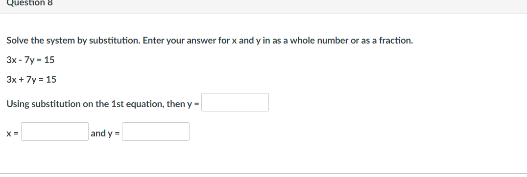 Solved Solve the system by substitution. Enter your answer | Chegg.com